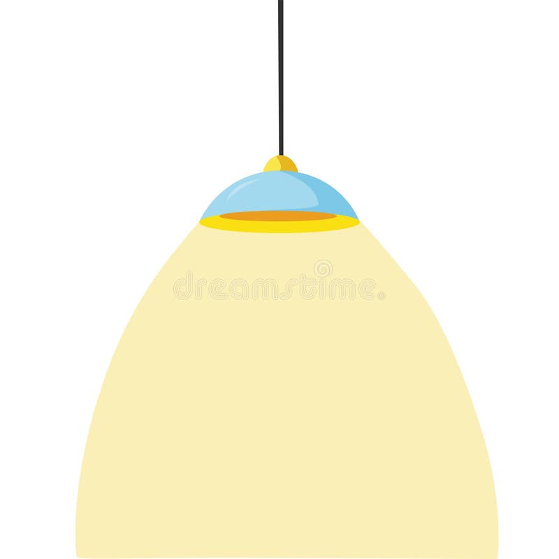 Modern Ceiling Lamp in Cartoon Style. a Chandelier Hanging on a Cable ...