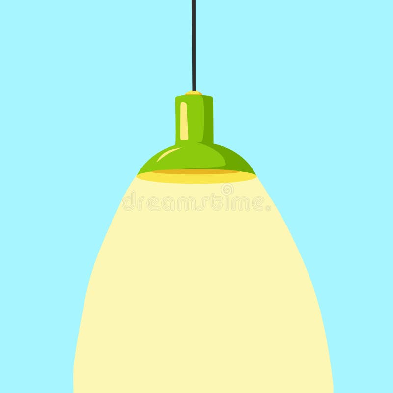 Modern Ceiling Lamp in Cartoon Style. a Chandelier Hanging on a Cable ...