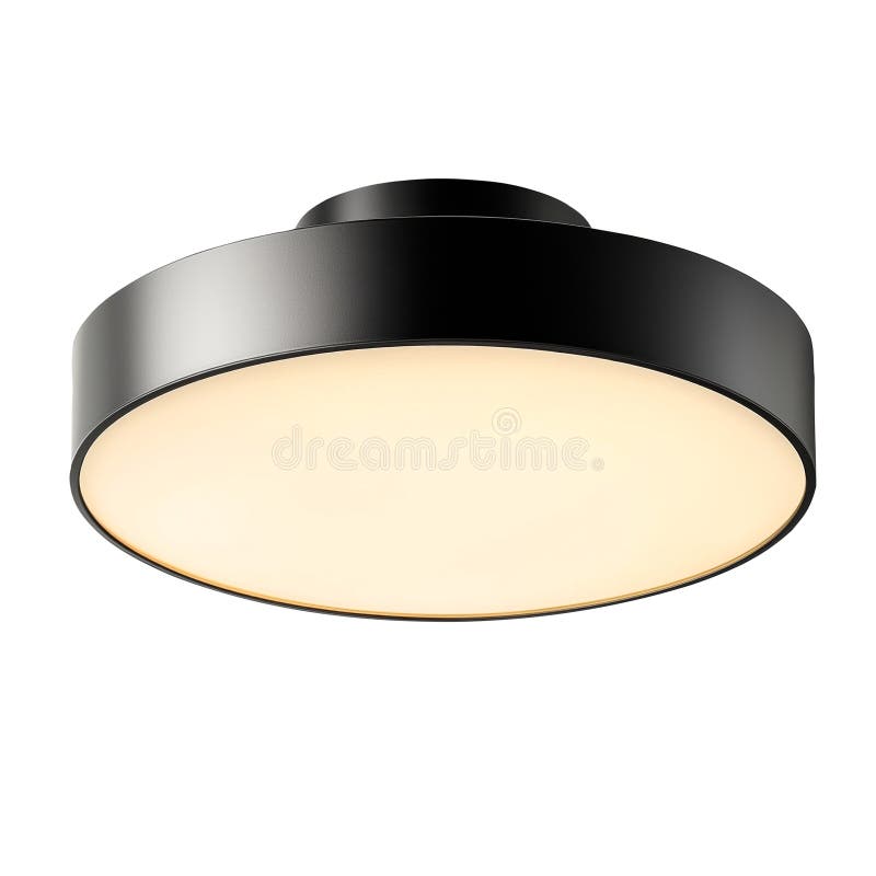 Modern Ceiling Light with Black Metal Frame and Soft Diffused Glow ...