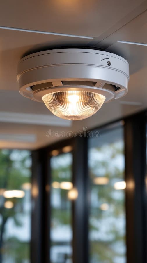 Modern Ceiling Light Fixture with Dome Cover Illuminating Indoor Space ...