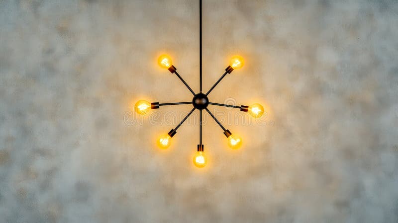 Modern Ceiling Light Fixture Illuminating Textured Wall Stock Photos ...