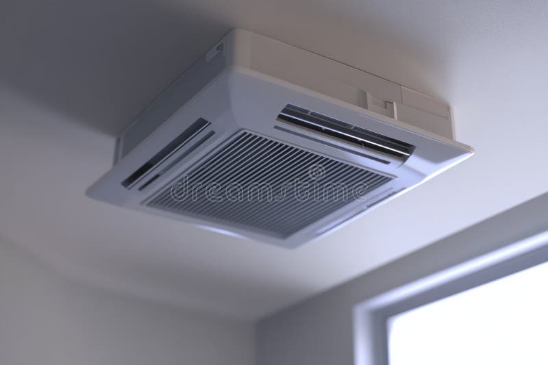 Modern Ceiling Mounted Cassette Type Air Conditioner Distributing Cool ...