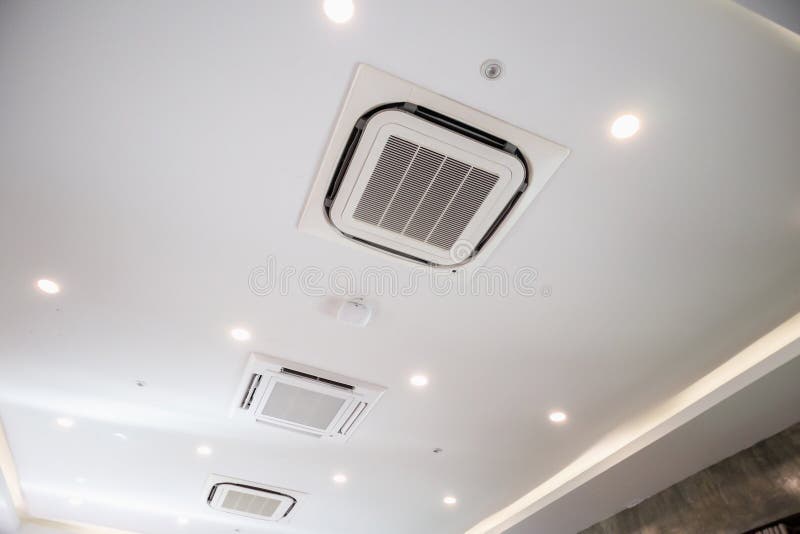 Ceiling Mounted Cassette Type Air Conditioning System Stock Image ...