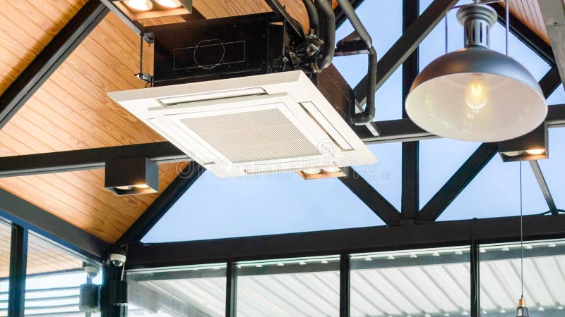 Modern Ceiling Mounted Cassette Type Air Conditioning System in Coffee ...