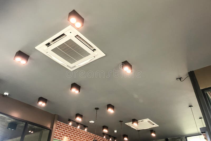 Modern Ceiling Mounted Cassette Type Air Conditioning System in Coffee ...