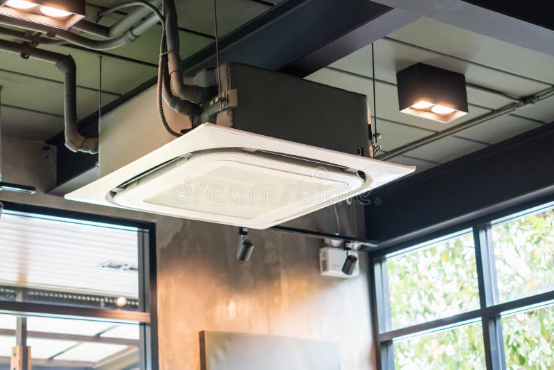 Modern Ceiling Mounted Cassette Type Air Conditioning System in Coffee ...