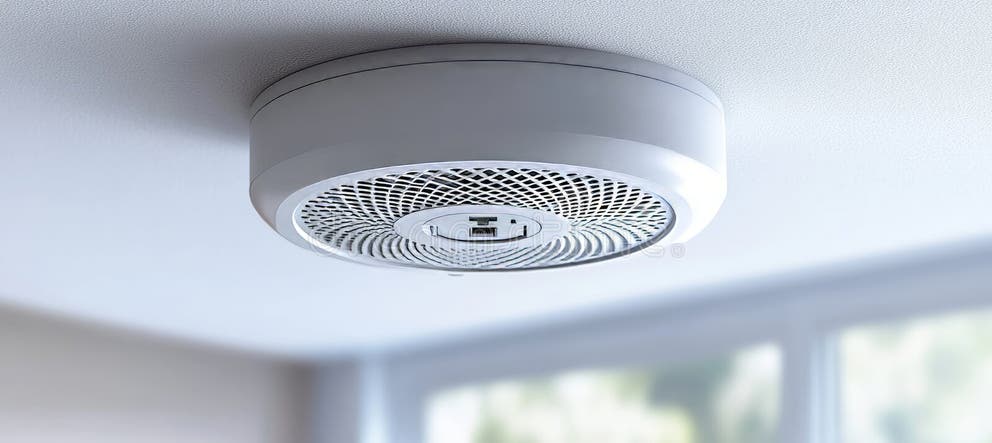 Modern Ceiling Mounted Smoke Detector with Battery Compartment ...