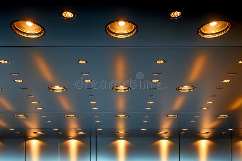 Modern Ceiling with Reflections and Recessed Lighting for Interior ...