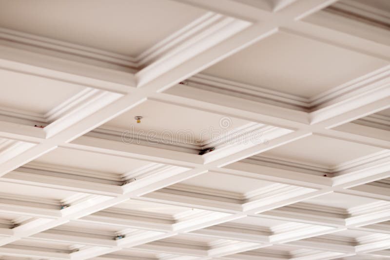 Modern Ceiling Square Design Stock Image - Image of square, structure ...