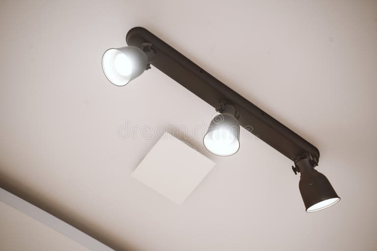 Modern Ceiling Track Lights with Adjustable Spotlights Stock Photo ...