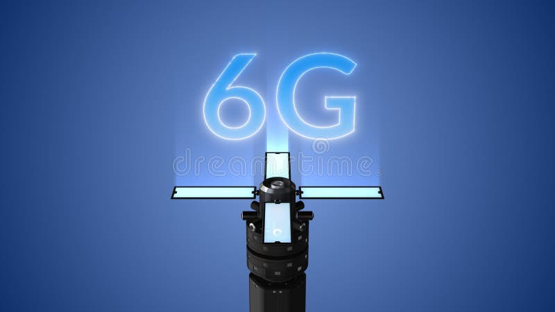 Modern Cell Antenna for 6G Cellular Network Stock Illustration ...
