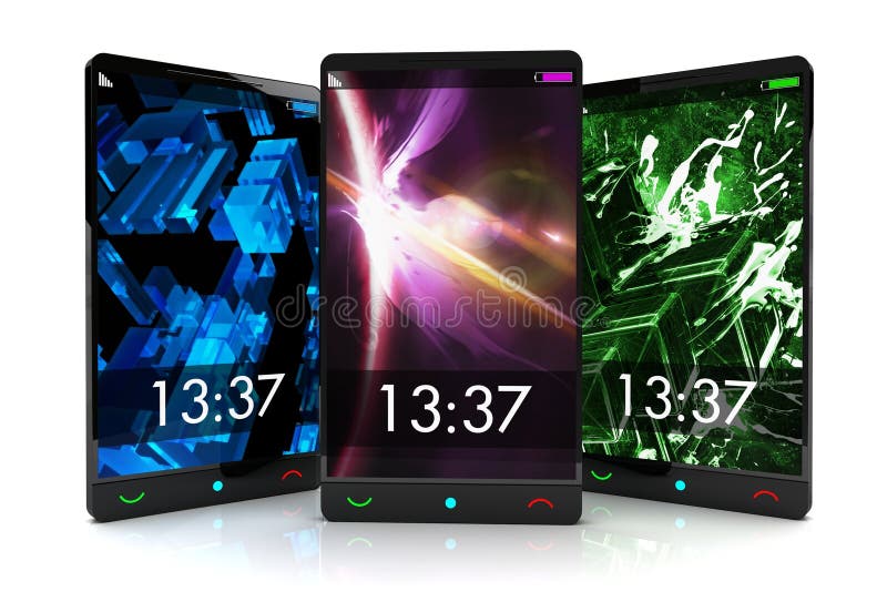 Modern Cell Phones stock illustration. Illustration of socializing ...