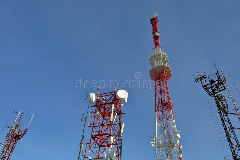 Modern cell tower stock image. Image of high, operator - 135401547