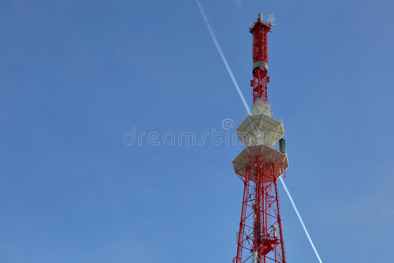 Modern cell tower stock image. Image of broadcast, powerful - 135401577