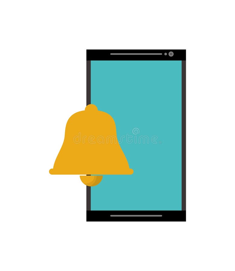 Modern Cellphone and Bell Notification Icon Stock Vector - Illustration ...