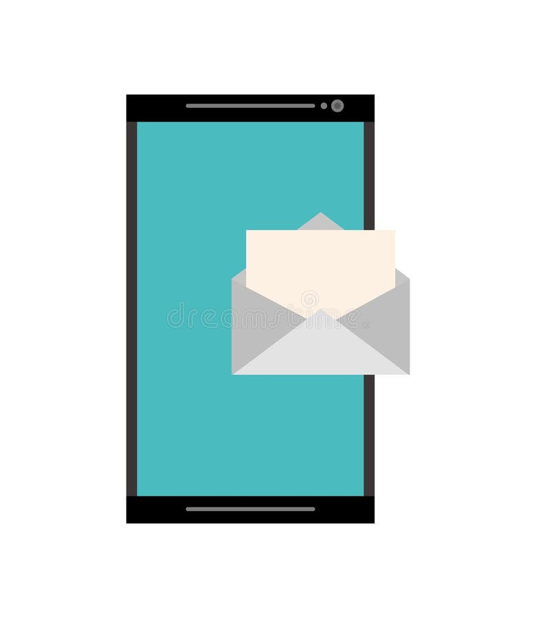 Modern Cellphone and Envelope Icon Stock Vector - Illustration of ...