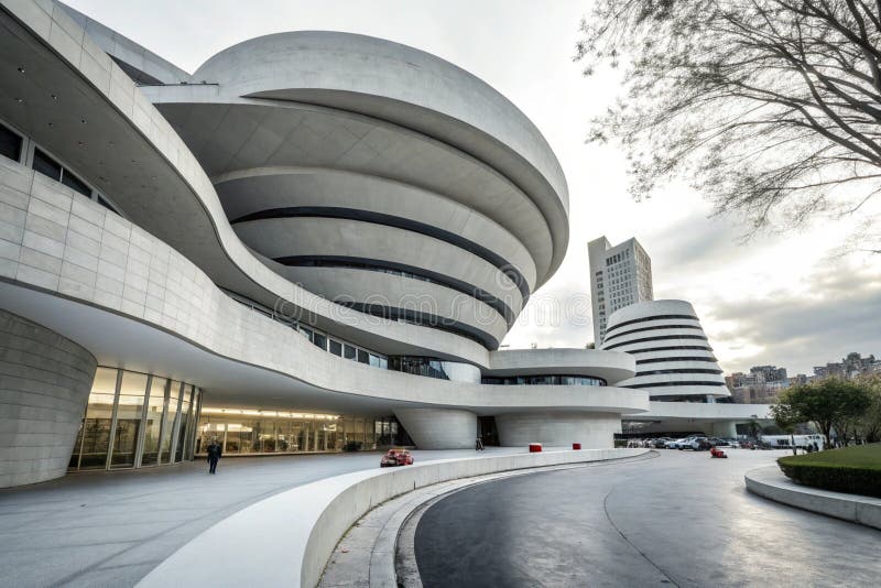 Cement Curve Architecture with Futuristic Design Stock Illustration ...