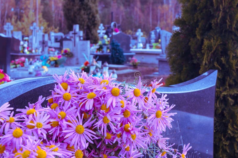 Modern Cemetery Surrealistic Starry Mantle Stock Photo - Image of ...