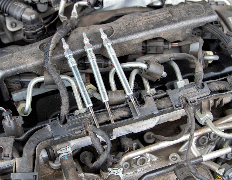 Modern Ceramic Glow Plugs for Diesel Engines in Cold Weather in Winter ...