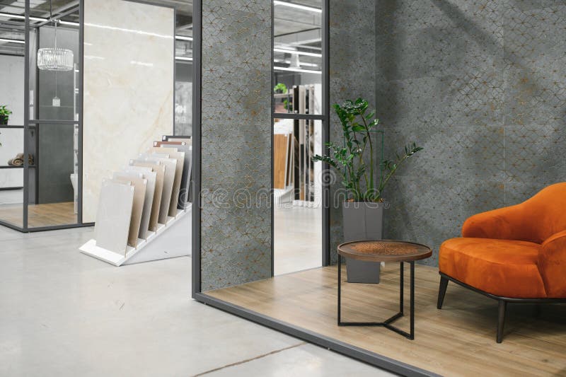 Modern Ceramic Tiles Display in the Luxury Shopping Mall. Shopping Mall ...