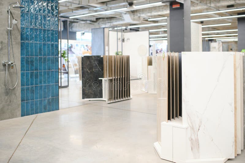 Modern Ceramic Tiles Display in the Luxury Shopping Mall. Shopping Mall ...