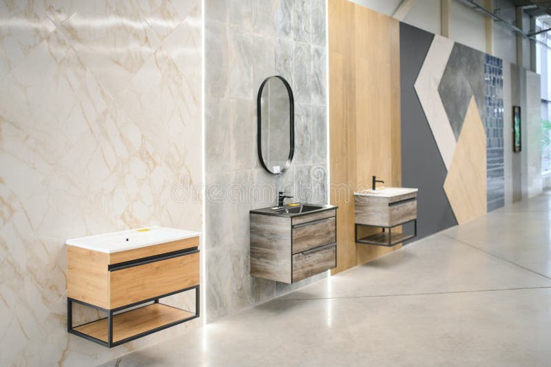 Modern Ceramic Tiles Display in the Luxury Shopping Mall. Shopping Mall ...