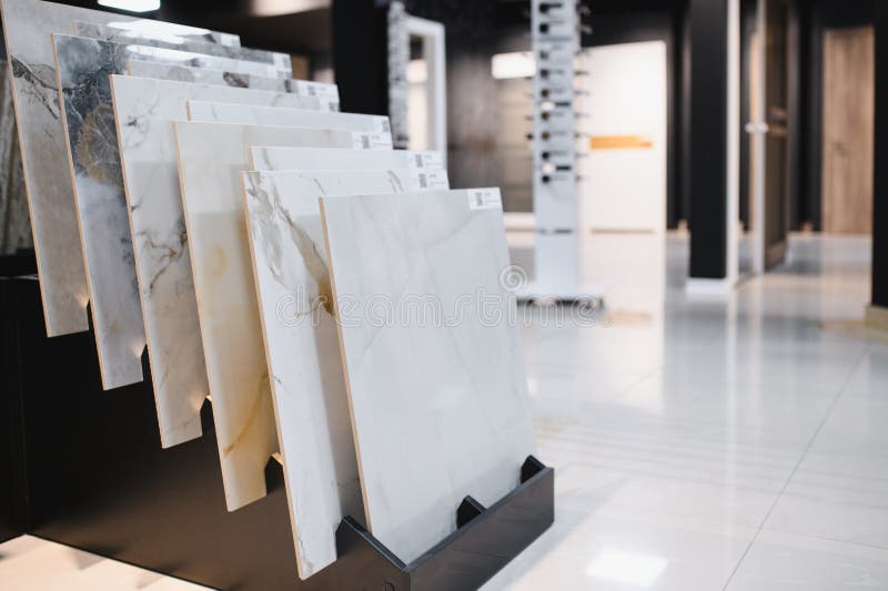 Modern Ceramic Tiles Display in the Luxury Shopping Mall. Shopping Mall ...