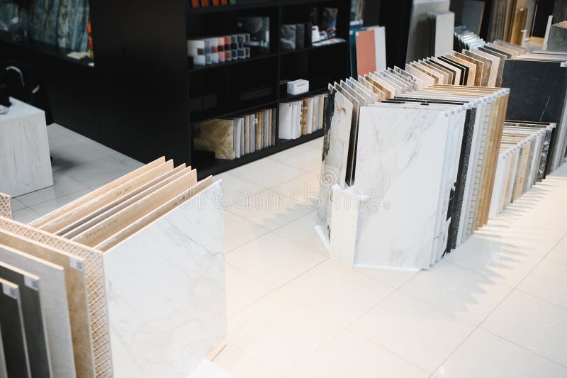 Modern Ceramic Tiles Display in the Luxury Shopping Mall. Shopping Mall ...