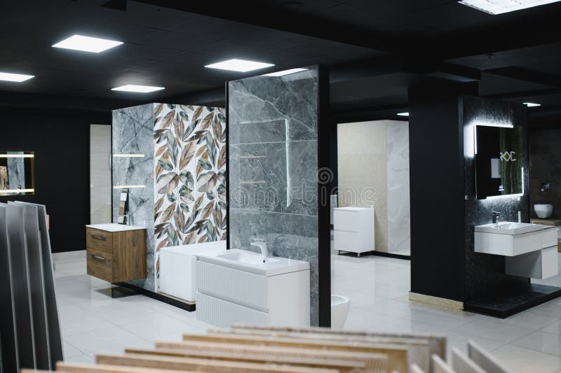 Modern Ceramic Tiles Display in the Luxury Shopping Mall. Shopping Mall ...