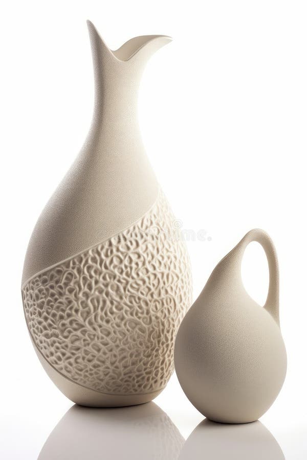 Modern Ceramic Vases with Circular Patterns Stock Illustration ...
