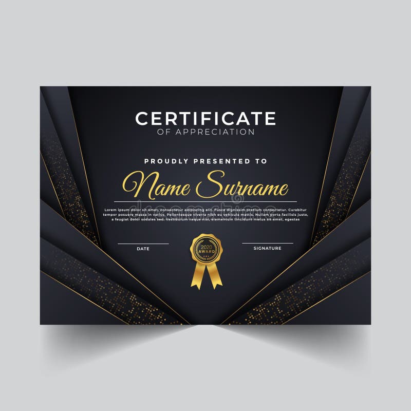 Modern Certificate of Appreciation Professional Design Template Stock ...