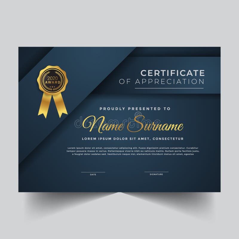 Modern Certificate of Appreciation Professional Design Template Stock ...