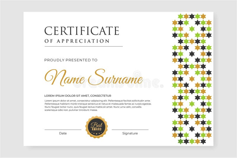 Modern Certificate Design stock illustration. Illustration of editable ...