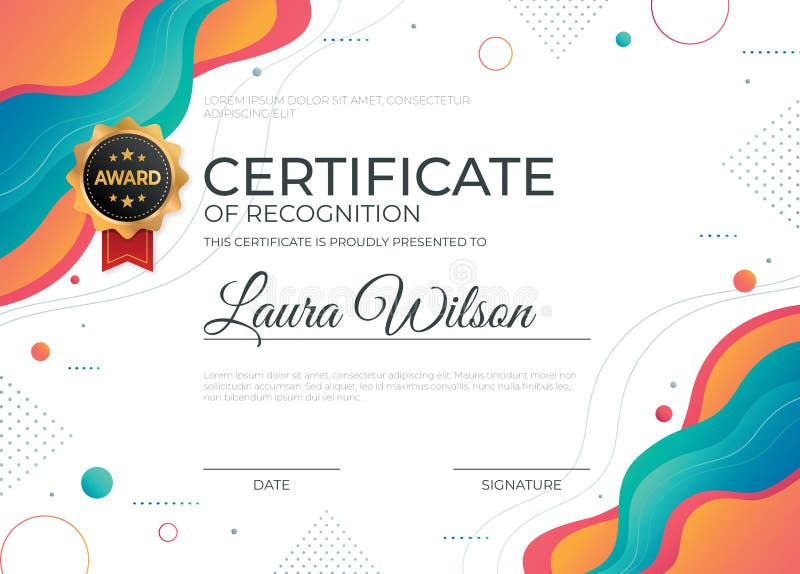 Modern Certificate of Recognition Stock Vector - Illustration of ...