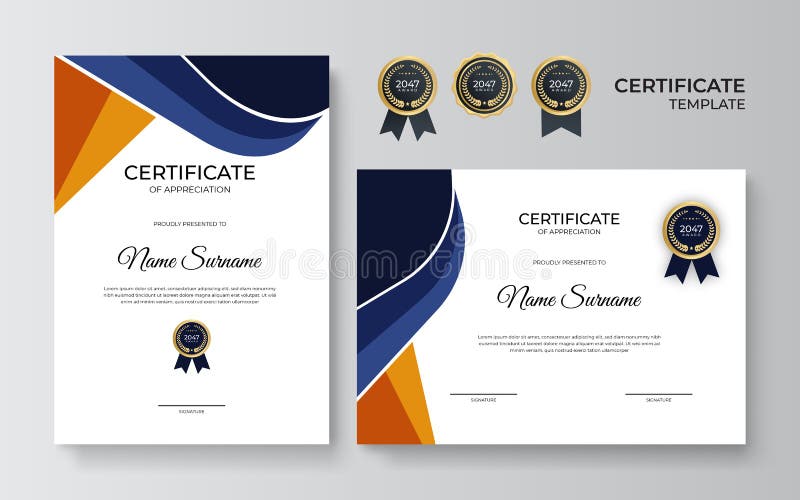 Modern Certificate Template Stock Illustration - Illustration of paper ...