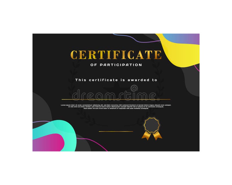 Modern Certificate Template with Abstract Fluid Paper Stock Vector ...