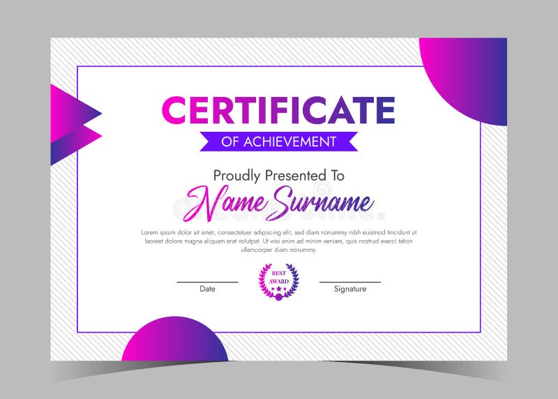 Modern Certificate Template. Certificate Design Certificate Template ...
