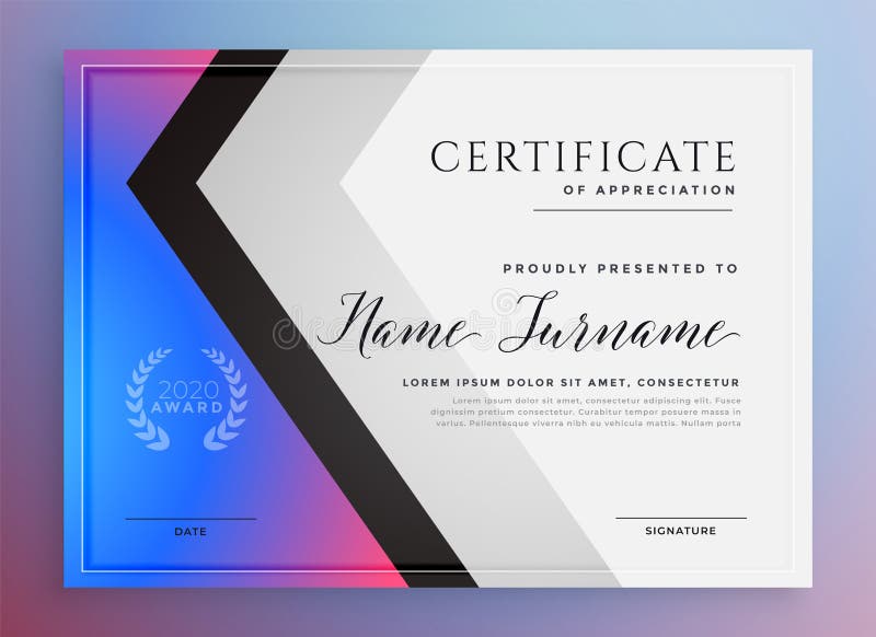 Modern Certificate Template Design with Geometric Shapes Stock ...