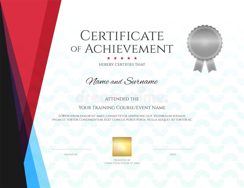 Modern Certificate Template With Elegant Border Frame, Diploma Design For Graduation Or ...