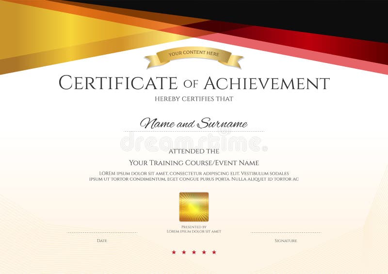 Modern Certificate Template with Elegant Border Frame, Diploma D Stock Vector - Illustration of ...