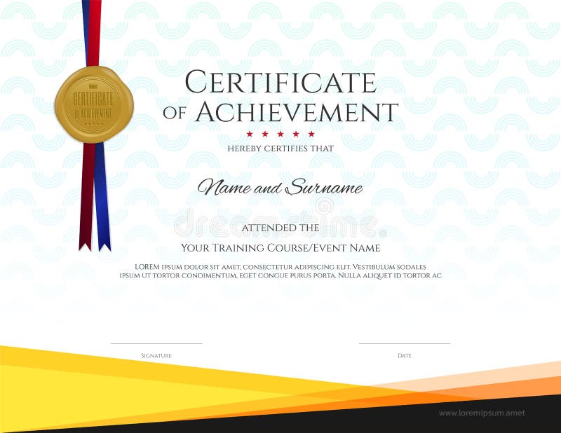 Modern Certificate Template with Elegant Border Frame, Diploma D Stock Vector - Illustration of ...