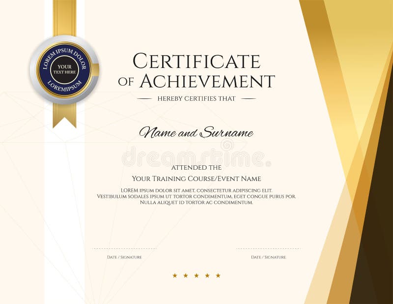 Modern Certificate Template with Elegant Border Frame, Diploma Design ...