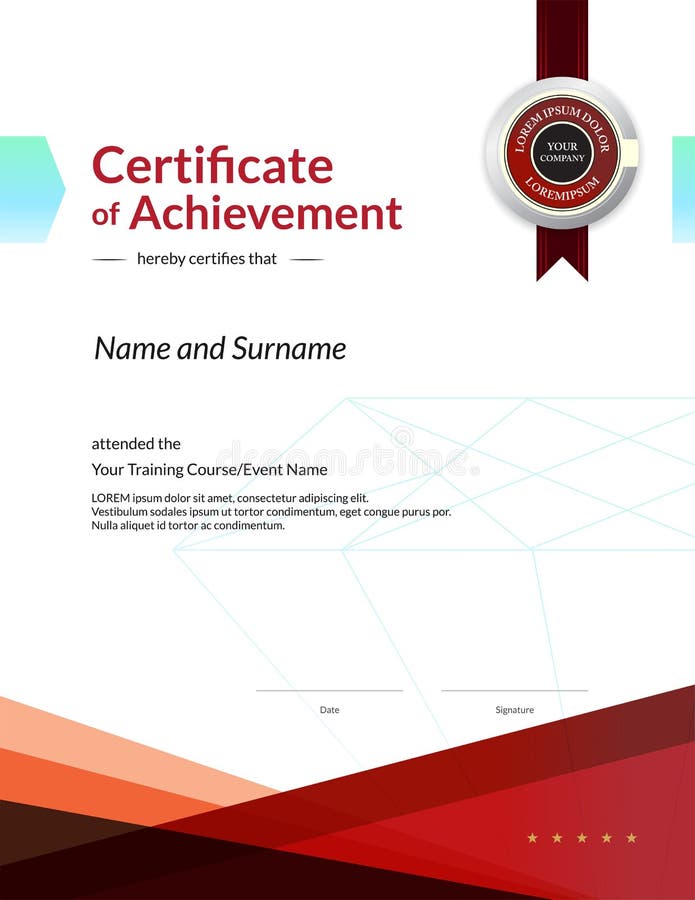 Modern Certificate Template with Elegant Border Frame, Diploma Design ...