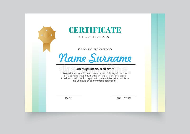 Modern Certificate Template Gradients Color Design. Easy for Print ...