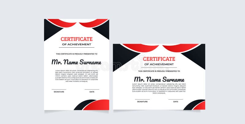Certificate Template. Modern Certificate Portrait and Landscape Design ...