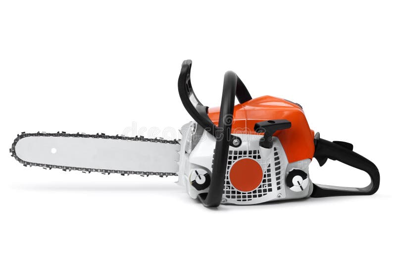 Modern chain saw isolated stock image. Image of equipment - 56408675