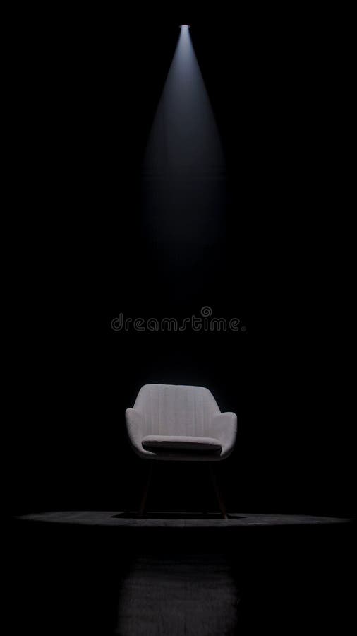 Modern Chair Dark Room Spotlight Illumination Stock Photos - Free ...