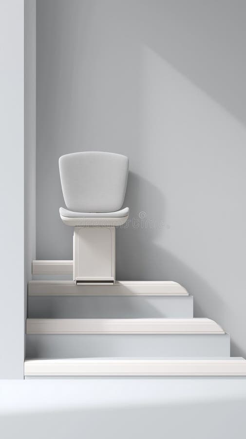 Modern Chair Design Positioned on Minimalist Staircase, Showcasing ...