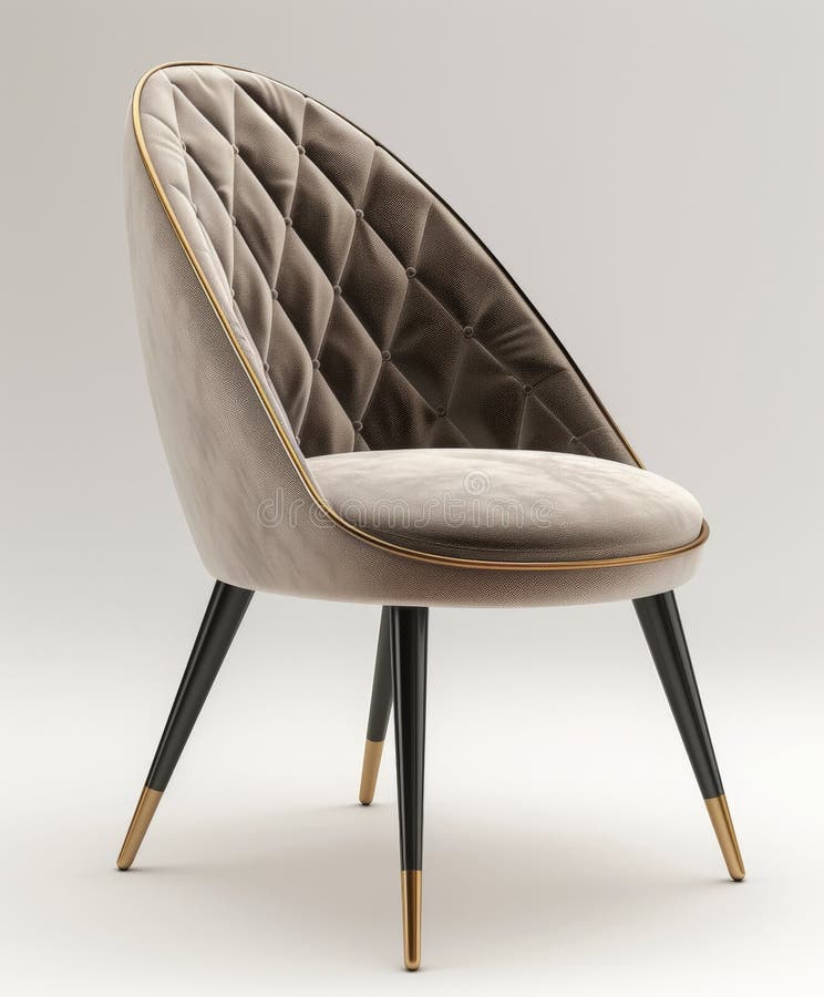 Modern Chair with Diamond Pattern and Black Legs Stock Illustration ...