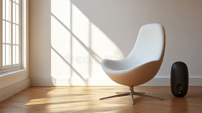 Modern Chair Focal Point Empty Room Filled Sunlight Stock Photos - Free ...